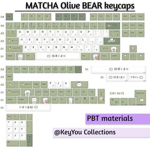 Jual GMK Matcha Bear Olive cherry profile keycaps pbt - Kab. Sukoharjo - KeyYou Collections ...