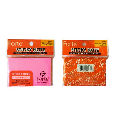 Jual Sticky Note / Kertas Memo Tempel Forte warna ( 50mm x 75mm) 656FT ...