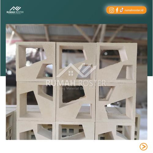 Jual Roster Beton/Roster Minimalis/Roster Putih Motif Trapesium (2 Muka ...