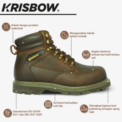 Promo Krisbow Vulcan Sepatu Pengaman safety shoes - 44, Hitam Cicil 0% ...
