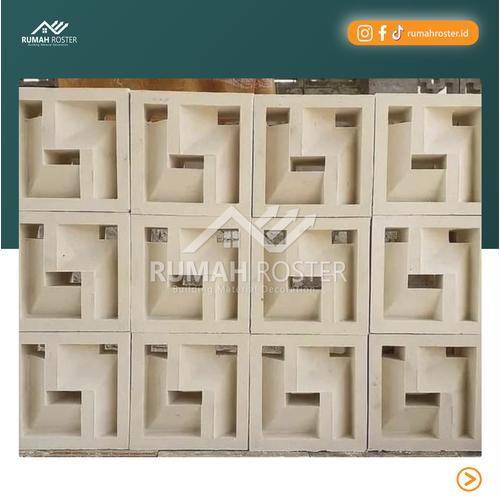 Jual Roster Beton Minimalis untuk fasad dan pagar motif robot - Abu-abu ...