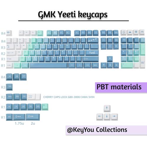 Jual GMK Yeti Gradient blue cherry profile keycaps pbt not yeeti yetii ...