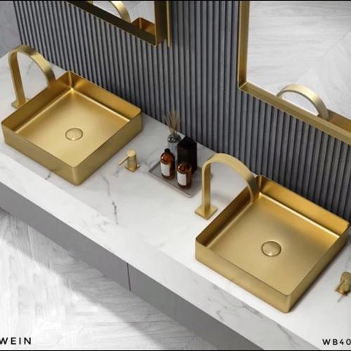 Jual WASTAFEL CUCI TANGAN STAINLESS GOLD/WASHTAFEL SINK KOTAK EMAS ...
