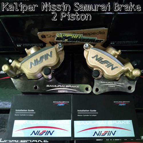 Jual Kaliper Nissin Samurai Brake 2 piston all motor - Gold/emas, utk brckt ct dl - Kab. Bandung ...