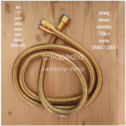 Jual selang shower warna emas / tali shower / flexibel shower gold ...