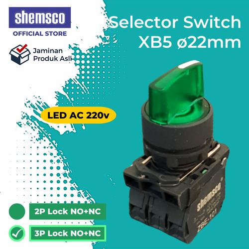 Jual LED 220v Selector Switch 22mm 3 Posisi Shemsco XB5-AK-133 KW Schneider - 220 VAC - Kota ...