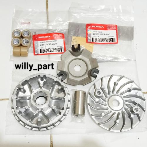Jual Paket Cvt Rumah Roller Assy Set + Kipas Vario 150 125 Fi F1 Led ...