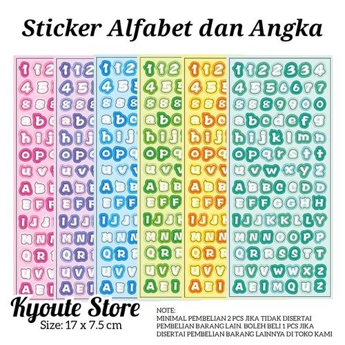 Jual Sticker Sheet Alfabet Angka Number Alphabet Abjad Color Journal ...