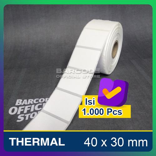 Jual Stiker Kertas Label Barcode Thermal ukuran 40x30mm - 40 x 30 mm ...