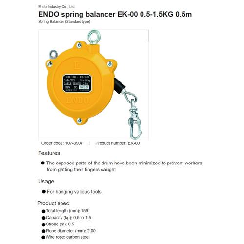 Jual Spring Balancer (Standard type) Cap. 1.5 kg ENDO EK-00 - Kab ...