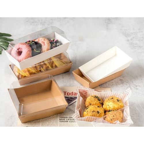 Jual Paper Box Donut Roti / Kotak Kue Salad Burger - White Panjang ...