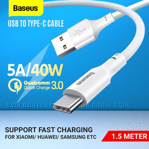 Jual Baseus 5A Charging Cable 40W 1,5 Meter Kabel Charger USB Type C ...