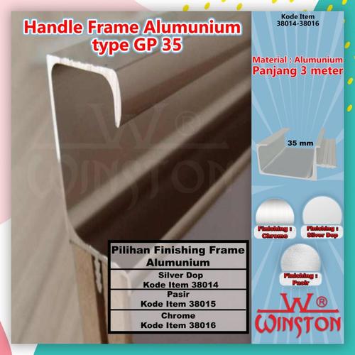 Jual Frame Edging Handle Pintu Panel GP 35 Alumunium Chrome Sand DOP ...