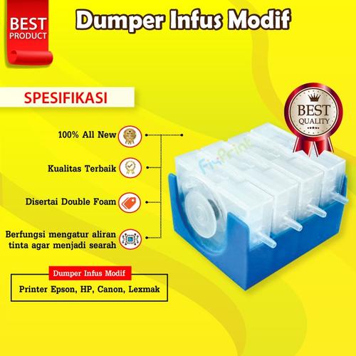 Jual Dumper Infus 4 Warna One Way Stabilizer Tabung Tinta Printer ...