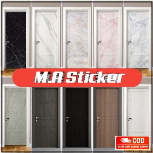 Jual Sticker Pintu Rumah Kamar Mandi Anti Air Lebar 122 Cm Motif Marmer ...