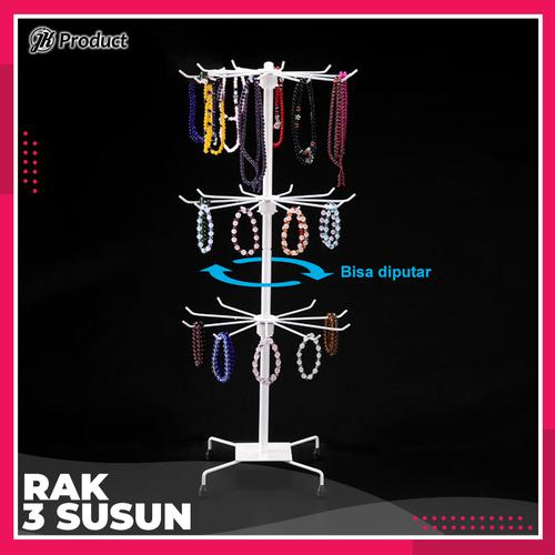 Jual Rak Gantungan Aksesoris 3 Susun Tebal Putar Display Gantung Jualan ...