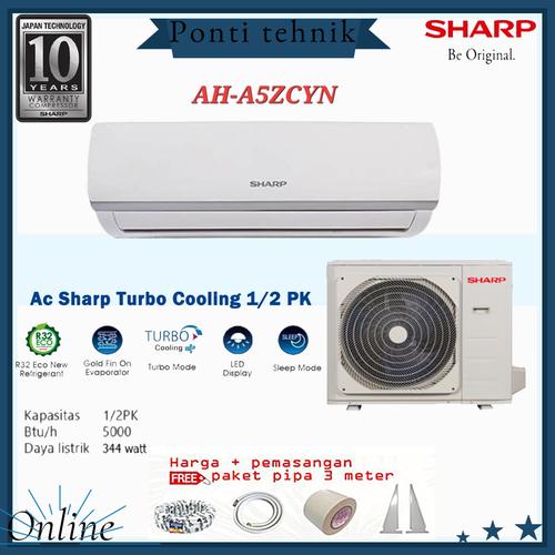 Jual AC SHARP AH-A5ZCY 1/2 PK+PEMASANGAN - Kota Bekasi - ponti tehnik elektronik | Tokopedia