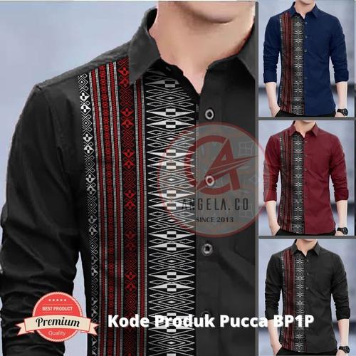 Jual Batik Lengan Panjang Motif Ulos Batak | Kemeja Batik Pria BP1 ...