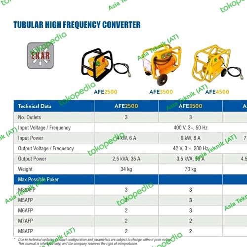 Promo Tubular High Frequency Converter AFE3500 Made in Spain Cicil 0% ...