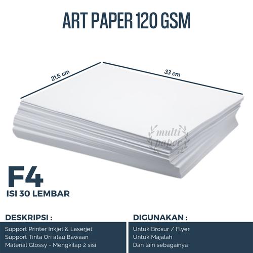 Jual Kertas Art Paper F4 120 gsm / Art Paper F4 120 gr - harga 30 ...