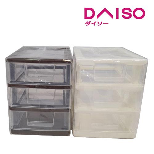 Jual Daiso Drawer Case -3 Tiers - 11.5cm x 9cm x 13cm- - Coklat ...