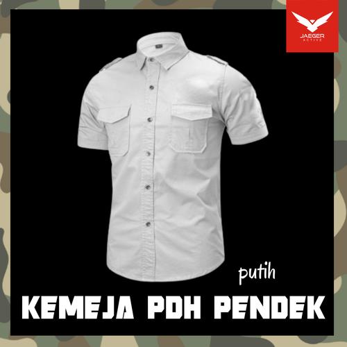 Jual Kemeja Baju PDH Putih Polos Seragam Kerja Lengan Pendek Pria XL ...
