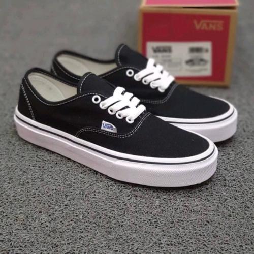 Jual Sepatu Vans Authentic Classic Black White Sneaker Pria Wanita ...