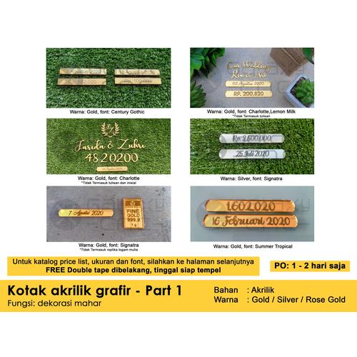 Jual Custom kotak grafir tulisan mahar part 1 - akrilik gold / silver ...