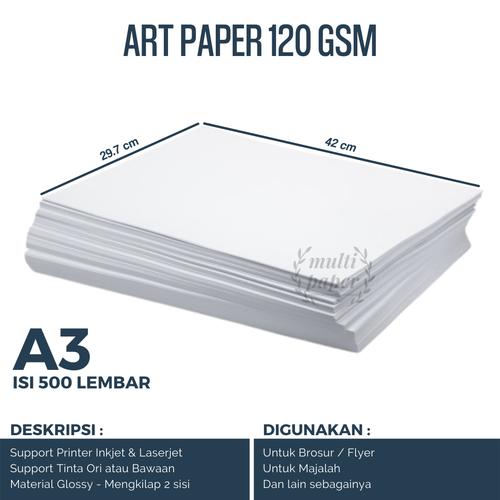 Jual Kertas Art Paper A3 120 gsm / Art Paper A3 120 gr - harga 500 lembar - Pindo Deli - Kota ...