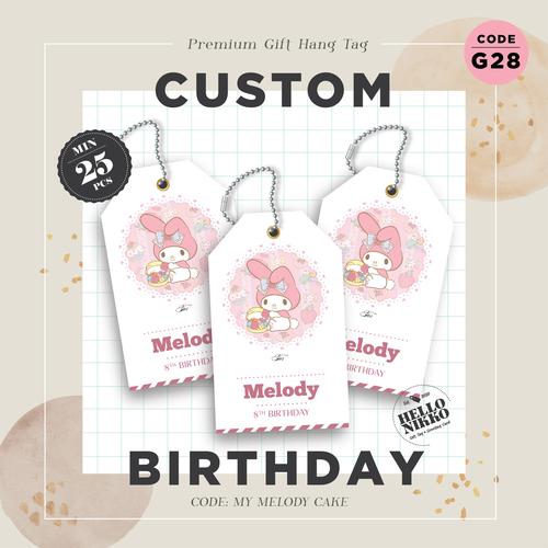 Jual Gift tag birthday G28 - My Melody Cake kartu ucapan ulang tahun ...