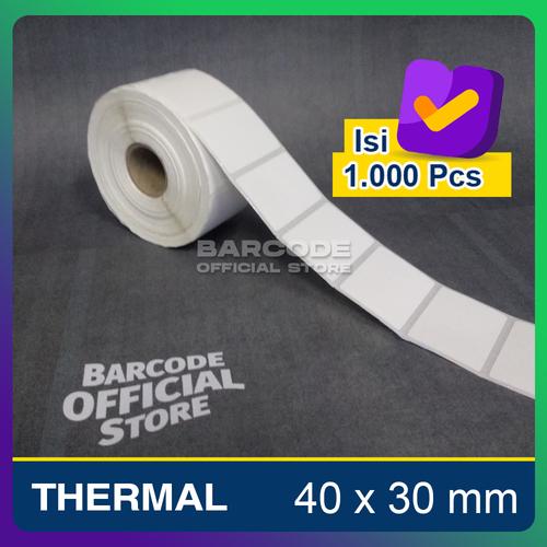 Jual Label Sticker Barcode 40x30mm 1Line 1000Pcs Thermal Gap2mm Core1 ...