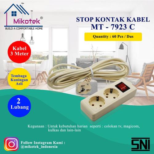 Jual Mikotek Terminal Stop Kontak + Kabel + Saklar 2 3 4 5 Lubang 3 5 ...