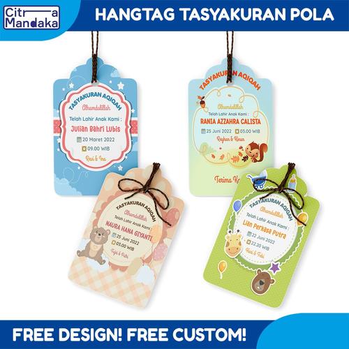 Jual Hang Tag Souvenir Pola Label Tasyakuran Aqiqah Kelahiran Bayi 1 ...