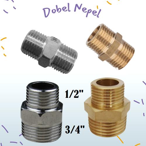 Jual double nepel stainless 1/2 inch / dobel nepel stenlis fitting mur - Stainless - Jakarta ...