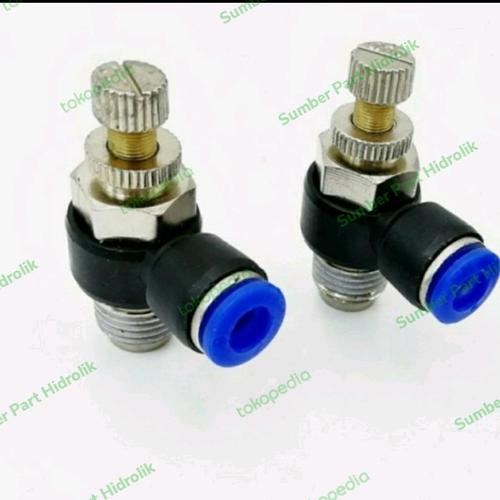 Jual FITTING PNEUMATIC SPEED CONTROL SELANG 6MM DRAT 1/8" KSL 6-01 ...