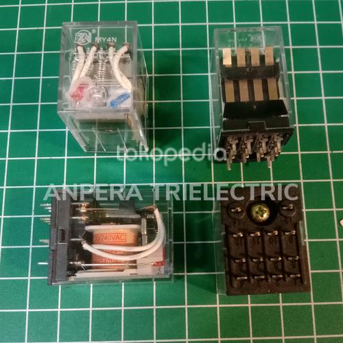 Jual RELAY MY4N 220VAC 14 Pin/Kaki ( kaki Model Jarum ) Relay my4n 220 ...