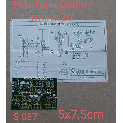 Jual PCB Tone Control Mono 2 TR | pcb mono hifi tone control | s-087 ...