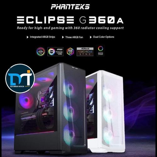 Promo Phanteks Eclipse G360A - Tempered Glass Mid-Tower E-ATX Gaming Case - Black Edition Cicil ...