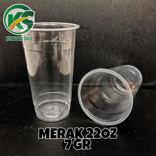 Jual Gelas plastik cup datar PP Merak 22 oz 22oz 7 gr - Kota Surakarta - Kemasan Solo | Tokopedia