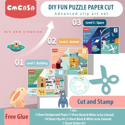 Jual CMCASA PAPER ART CUT GUNTING TEMPEL PUZZLE DIY Montessori Edukasi ...