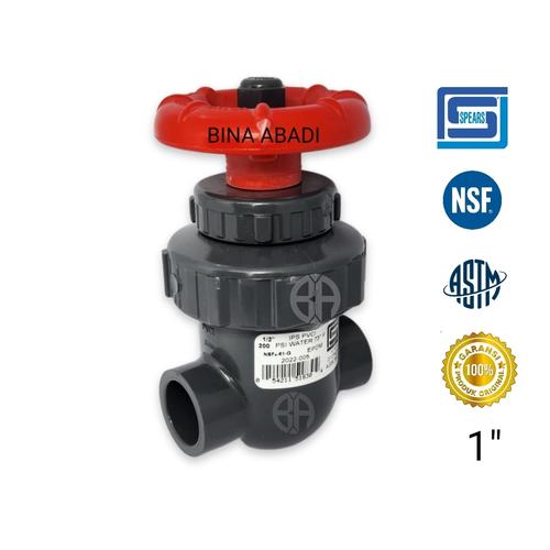 Jual Gate Valve PVC SCH 80 Size 1 Inch Socket ASTM / ANSI SPEARS (USA ...