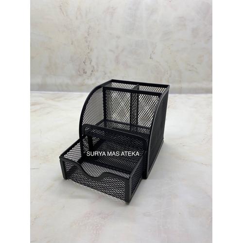 Jual Desk Set/ Tempat Pensil Sekat Jaring Hitam with Drawer [CS220 ...