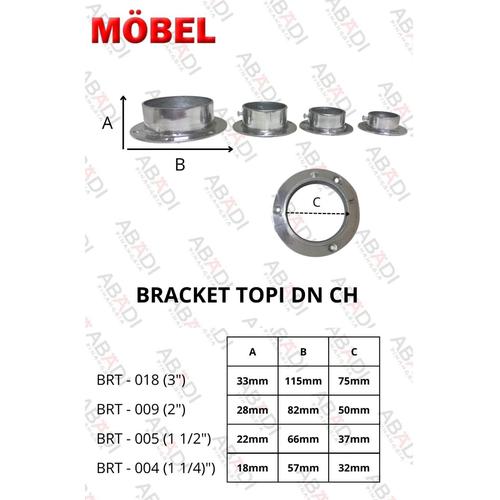 Jual Braket Bracket Dop Pipa Bulat TOPI 1 1/4 Inch DN Kuat Tebal Chrome ...