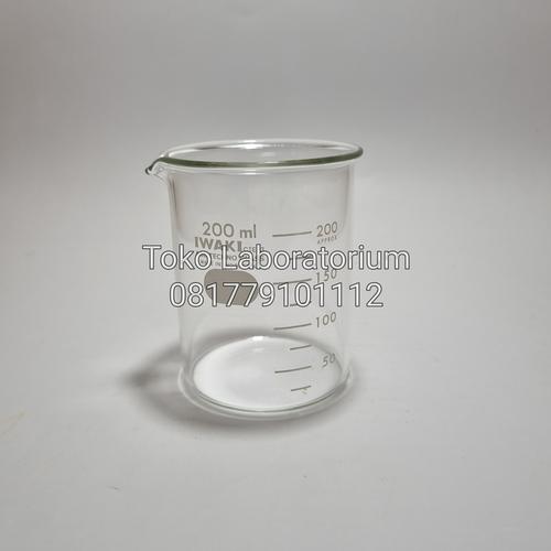 Jual Beaker glass 200 ml iwaki pyrex low form / gelas kimia iwaki ...
