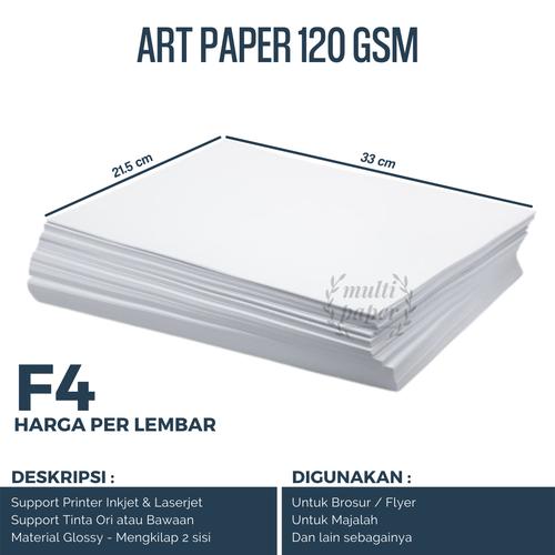 Jual Kertas Art Paper F4 120 gsm / Art Paper F4 120 gr - harga per ...