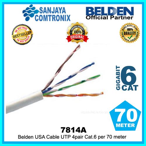 Jual Belden 7814A ORIGINAL Cable UTP Kabel LAN Cat-6 per 70 meter ...