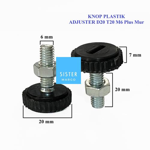 Jual Adjuster Baut Knurled Knob M6 D20 T24 Plus Mur - Kab. Bandung ...