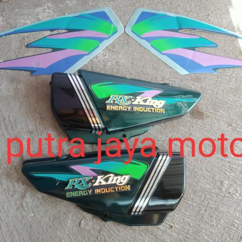 Jual tutup aki box accu RX king tahun 1996 warna hijau set embelem ...