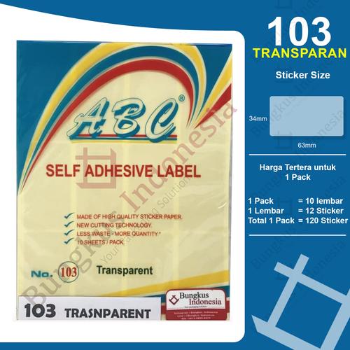 Jual Stiker Label ABC No 103-TRASNPARAN LABEL UNDANGAN ...