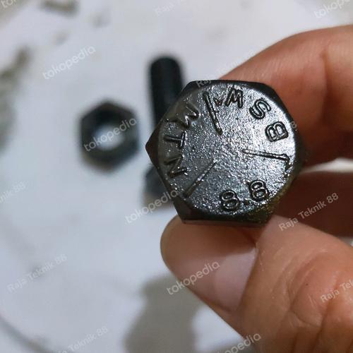 Jual baut mur baja 1/2 x 1 1/2 8.8 fulldrat full drat ya / baut baja 8. ...